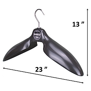 Motorcycle Body Armor Coat Hanger 'Shoulder Saver' by BAKER HANGER - USA Made - 4 Inch Hook (Black)