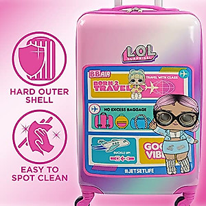 FUL L.O.L Surprise! 21 Inch Kids Rolling Luggage, Hardshell Carry On Suitcase with Wheels, Multi