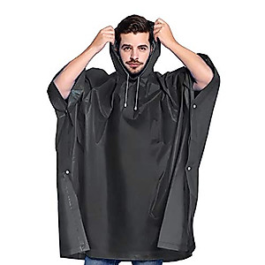 ANTVEE Reusable Adult Rain Ponchos 2 count (Pack of 1) for Women and Men with Drawstring Hood