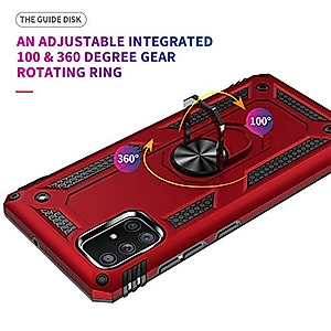 Samsung A71 5G Case,Galaxy A71 5G Case,PUSHIMEI Military Grade Heavy Duty Protection Phone Case Cover with HD Screen Protector Magnetic Ring Kickstand for Samsung Galaxy A71 5G (Black Military Case)