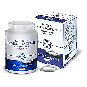 DCA - Sodium Dichloroacetate 333mg - Purity >99.9%, Made in Europe, by DCA-LAB, Certificate of Analysis Included, Tested in a Certified Laboratory, 180 Capsules