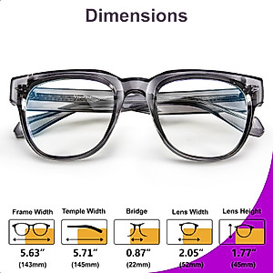 VISOONE Square TR90 Blue Light Blocking Glasses with Anti Glare Computer Glass Woman and Men SAGE