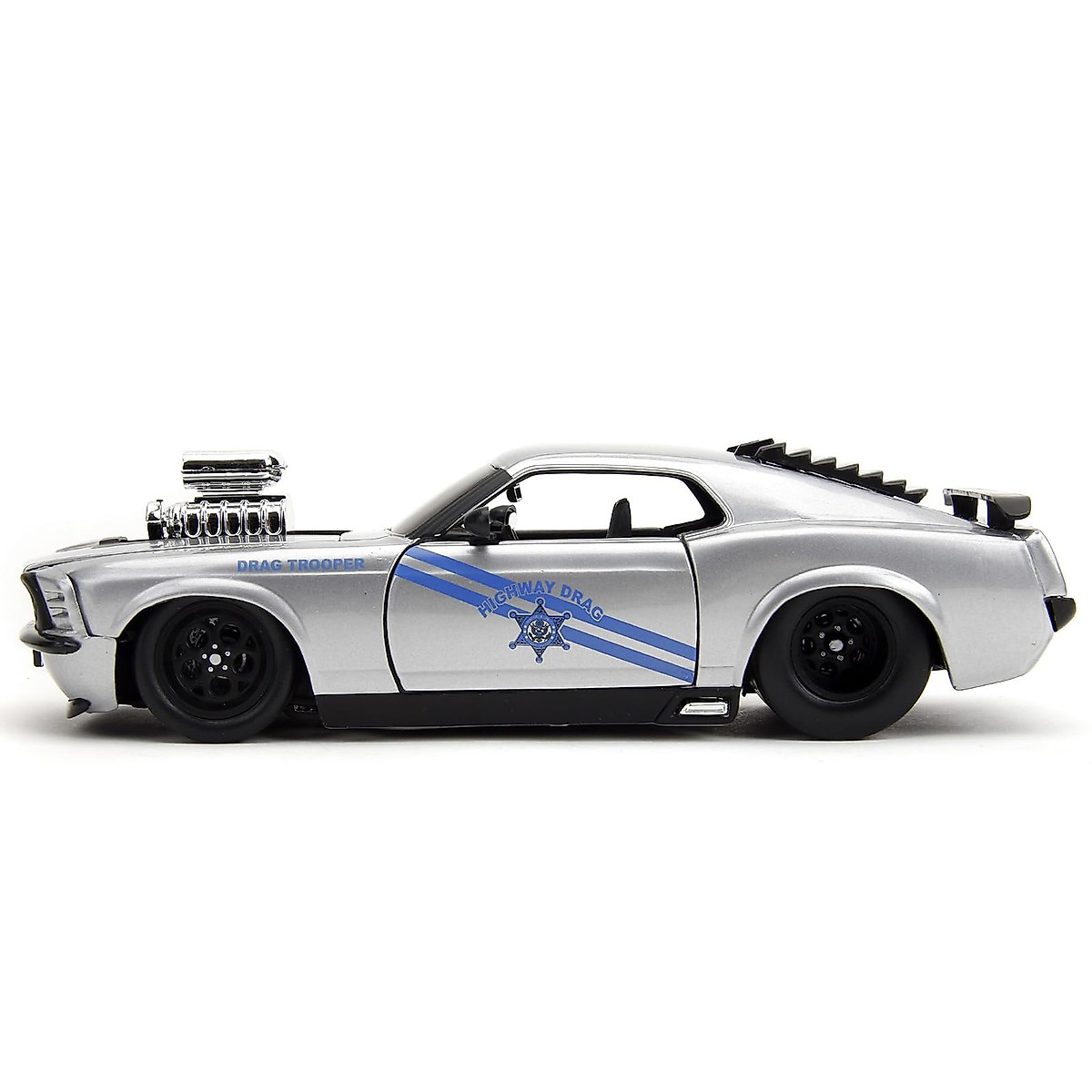 1970 Boss 429 Silver Metallic Highway Drag - Drag Trooper Bigtime Muscle Series 1/24 Diecast Model Car by Jada 35021