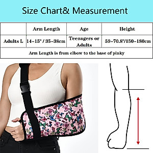 Ledhlth Butterfly Arm Sling for Women Fashionable Colorful Ladies Sling Elegant Youth Sling Adult Brace Support Immobilizer for Shoulder Elbow Shoulder Wrist Injury Right Left (Butterfly, Adults L)