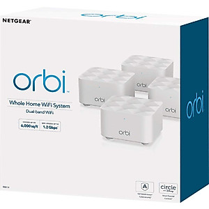 NETGEAR Orbi RBK14-100NAS Whole Home Mesh WiFi System - up to 1.2Gbps high-Performance WiFi with up to 6,000 Square feet of Coverage. Expand Your Home’s WiFi Coverage to Eliminate WiFi Dead Zones