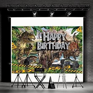 POILKMNI Dinosaurs Birthday Party Decorations 5x3ft Safari Jungle Dinosaur World Birthday Party Backdrop Banner for Boys Kids Birthday Photo Background for Indoor Outdoor Party Supplies Banner