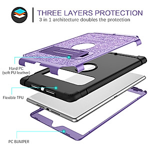BENTOBEN for iPad 9th Generation Case with Kickstand, iPad 8th / 7th Generation Case Glitter Sparkly 3 Layers Shockproof Full Body Protective Girls Tablet Cover for iPad 10.2" 2021/2020/2019,Purple
