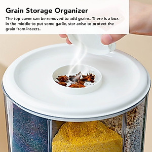 360 Degree Rotating Grain Storage Food Dispenser,Round Rice Storage Container Rice Bucket Rice Storage Tank Sealed Grain Container for Home and Kitchen(Sakura Pink)