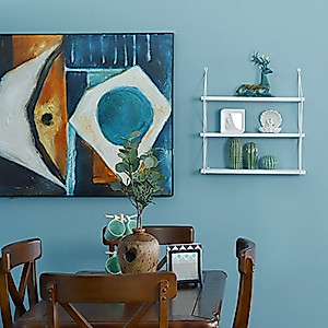 WELLAND 3-Tier Display Wall Shelf Storage Rack Wall Rack Holder Rack, White