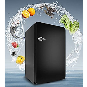 HOMGX, Black 3.2 CU.FT Compact Refrigerator, Mini Fridge with Single Reversible Door, Small Cooler with Removable Tempered Glass Shelves for Apartment, Office and Dorm, White