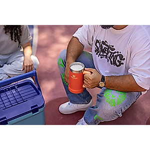 Stanley Adventure Big Grip Beer Stein, 24oz Stainless Steel Beer Mug, Double Wall Vacuum Insulation, Tigerlily