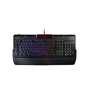 EVGA Z10 RGB Gaming Keyboard, RGB Backlit LED, Mechanical Brown Switches, Onboard LCD Display, Macro Gaming Keys