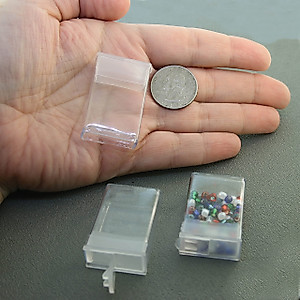 The Beadsmith Clear Plastic Boxes - Rectangle with a Flip Top Cap - 7/16” x 1” x 1-1/2” - Use for Beads, Bath Salts, Wedding & Party Favors, Home or Office Storage - Bag of 100