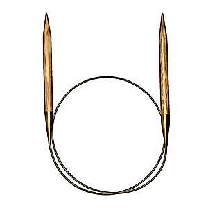 addi Circular Knitting Needles, Olive Wood, Length 60cm (24") (US6)