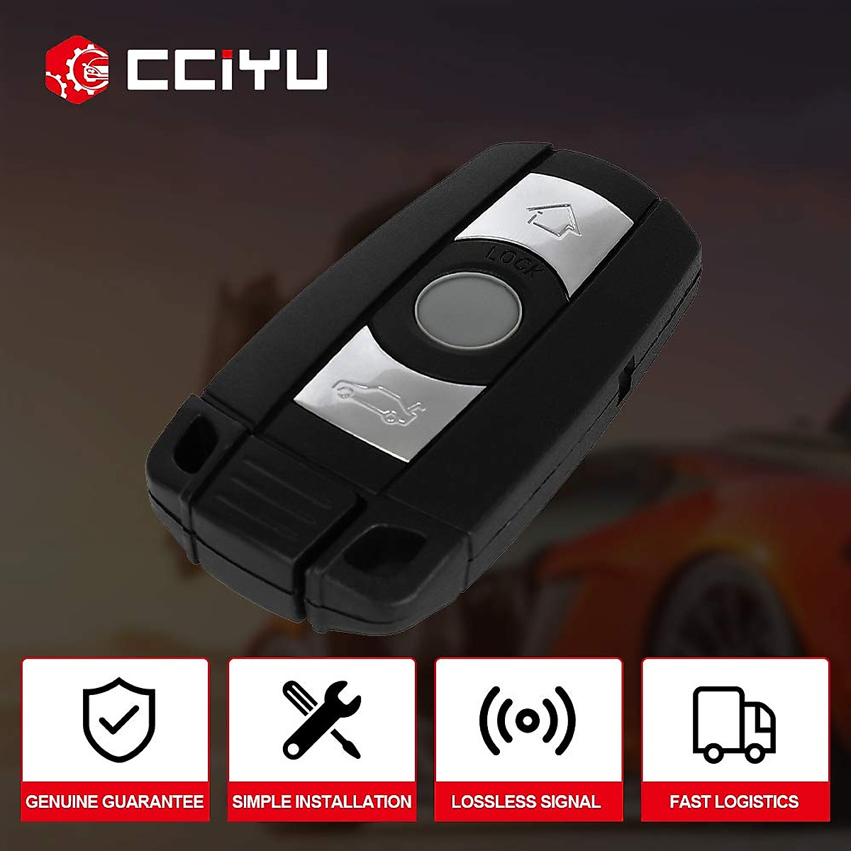 cciyu 1 X Flip Key Fob Uncut Blade (SHELL CASE) 3 Buttons Replacement for Smart Key Shell Blade Fob E90 E91 E92 E60 Remote Case for BMW 1 3 5 6 X Series