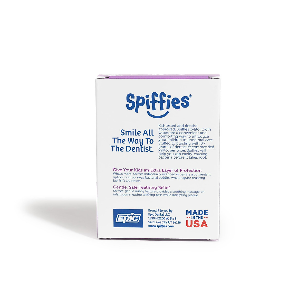 Spiffies Baby Oral Care Tooth Wipes - Gum & Teeth Wipe Tissues for Teething Relief & Cleaning Infant & Toddler Teeth - Baby Tooth Wipes w/Xylitol for Ages 0-12 Months & Up (Grape, 20 Count, 6 Pack)