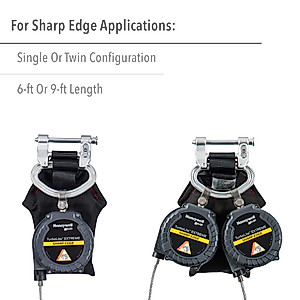 Miller by Honeywell TurboLite Edge Extreme Sharp Edge 9-Foot Twin Personal Fall Limiter with Aluminum Locking Rebar Hooks (MFLEC2-12/9FT), Gray