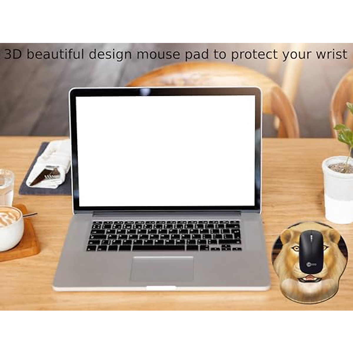 Ergonomic Mouse Pad with Gel Wrist Support,Mouse Mat Comfortable Mousepad with Smooth Wrist Rest Surface and Non-Slip Base for Pain Relief,Computer,Laptop,Office & Home, 9.4 x 8.1 in, Modern Design