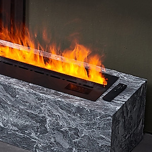 Water Vapor Fireplace Recessed Electric Fireplace with Realistic Flame, Ultra Thin and Low Noise, Touch Screen Control Panel with Remote Control Electric Fireplace Stove (Color : 1200mm)