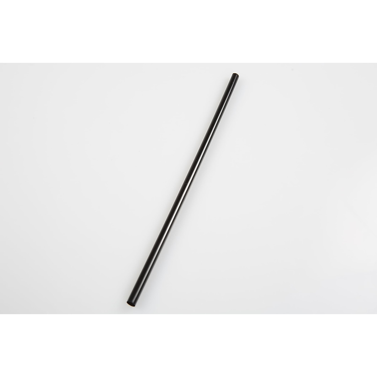 Concession Essentials Jumbo 7.75" Black Plastic Straws - Paper Wrapped Pack of 500