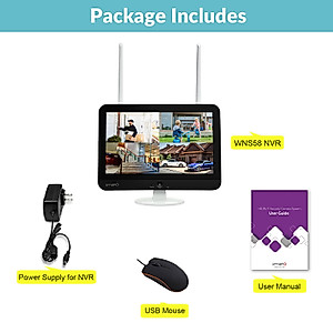 XMARTO 10CH H.265+ 4K Ultra HD Network Digital Video Recorder NVR with 12.1" HD Screen (Dual WiFi Inside, Long Range WiFi, G3 Auto WiFi Relay, SATA HDD and Cloud Storage)