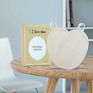 Natural Loofah Sponge Exfoliating Body Scrubber for Shower,Zenidoo Bath Shower Loofa Sponge for Women and Men,Made with Eco-Friendly and Biodegradable Luffa Pads,Large Size(2 Pack)