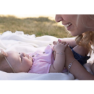 Sterling Silver Mom and Me Double Heart Bracelet Set for Mom and Daughter (Set-MED)