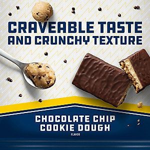 CLIF Builders + Caffeine - Chocolate Chip Cookie Dough Flavor - Protein Bars - Gluten-Free - Non-GMO - Low Glycemic - 20g Protein - 2.4 oz. (12 Count)