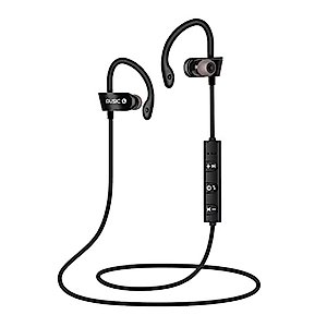 Lobonbo Anti-Lost Earphone RT558 Wireless Headset Wire-Controlled Call Music Earplugs in-Ear Sports Earphones(Black)