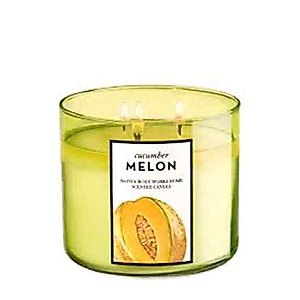3 Wick BBW Cucumber Melon Flavoured Candle, 14.5 Oz / 411 g