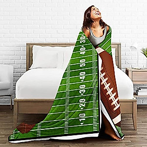 Football Blankets and Throws 50"X40" Soft Flannel Sports Blankets for Mens Boys Plush Cozy Throws for Bed Sofa Gifts