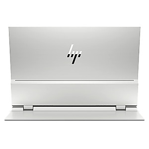 HP E14 G4 FHD (1920 x 1080) Portable Travel Monitor Bundle with 2 USB Type-C, Pink Gemstone Bluetooth Folding Wireless Keyboard, and White Pebble M350 Bluetooth Wireless Mouse