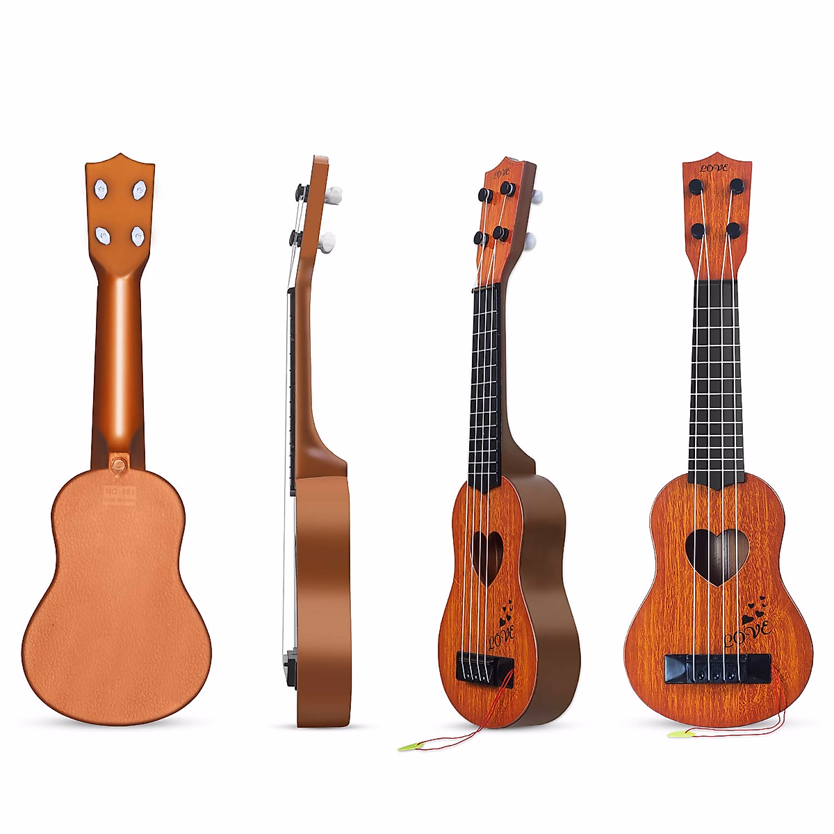Kids Guitar Musical Toy Ukulele Classical Instrument(Brown), Wooden Play Guitar for Kids Aged 3 4 5 6 7 8 Year Old