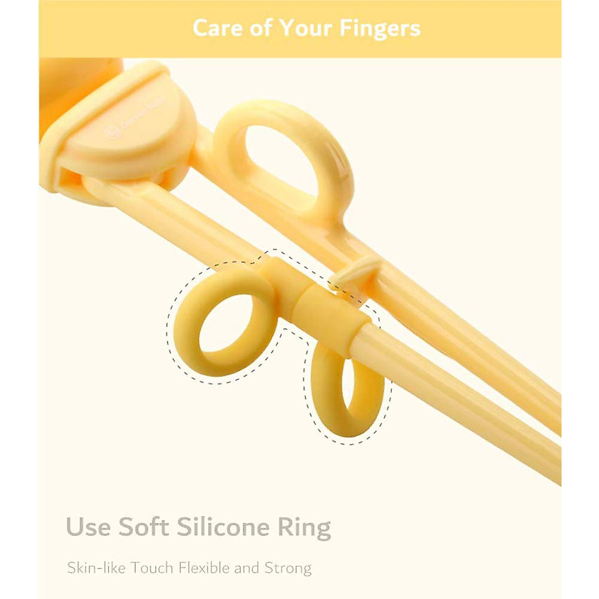 Wakaka Chicken Shape Chopsticks, Easy to Use Training Chopsticks for Children and Adults, Made With Non-Toxic Dishwasher-safe Reusable Chopstick Set (Yellow)