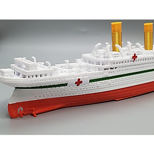 THEROLLER3D HMHS BRITANNIC Model Ship with 3 pc SeaMines,1 Ft Long Assembled Titanic Toys For Kids, Historically Accurate Titanic Toy, Titanic Ship, Titanic Cake Topper, Titanic Figurine, Titanic Boat