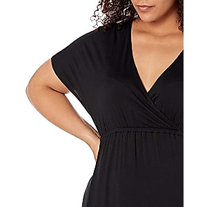 Amazon Essentials Women's Waisted Maxi Dress (Available in Plus Size), Black, 1X
