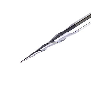 SpeTool 5Pcs Tapered Ball Nose Carving End Mill 1/8 inch Shank 0.25MM Radius (0.5MM Diameter) Tips 3D Woodworking Tool CNC Router Bits