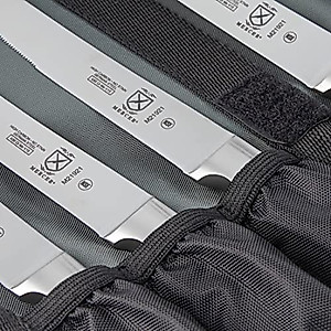 Mercer Culinary Genesis 7-Piece Forged Steak Knife Set, Steel/Black