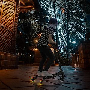 SANSIRP Swing Scooter for Kids, 3 Wheels Wiggle Scooter Foldable Self-Propelling Drift Kick Speeder Scooter with 3-Level Adjustable/Illuminated LED Wheels for Boys Girls Ages 3-8 Years