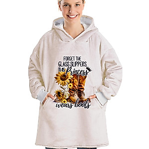 Huglanket Country Girl Gifts Wearable Blanket Hoodie, Oversized Wearing Blanket Western gifts, Cowgirl Stuff for Women, Farm Girl Gifts