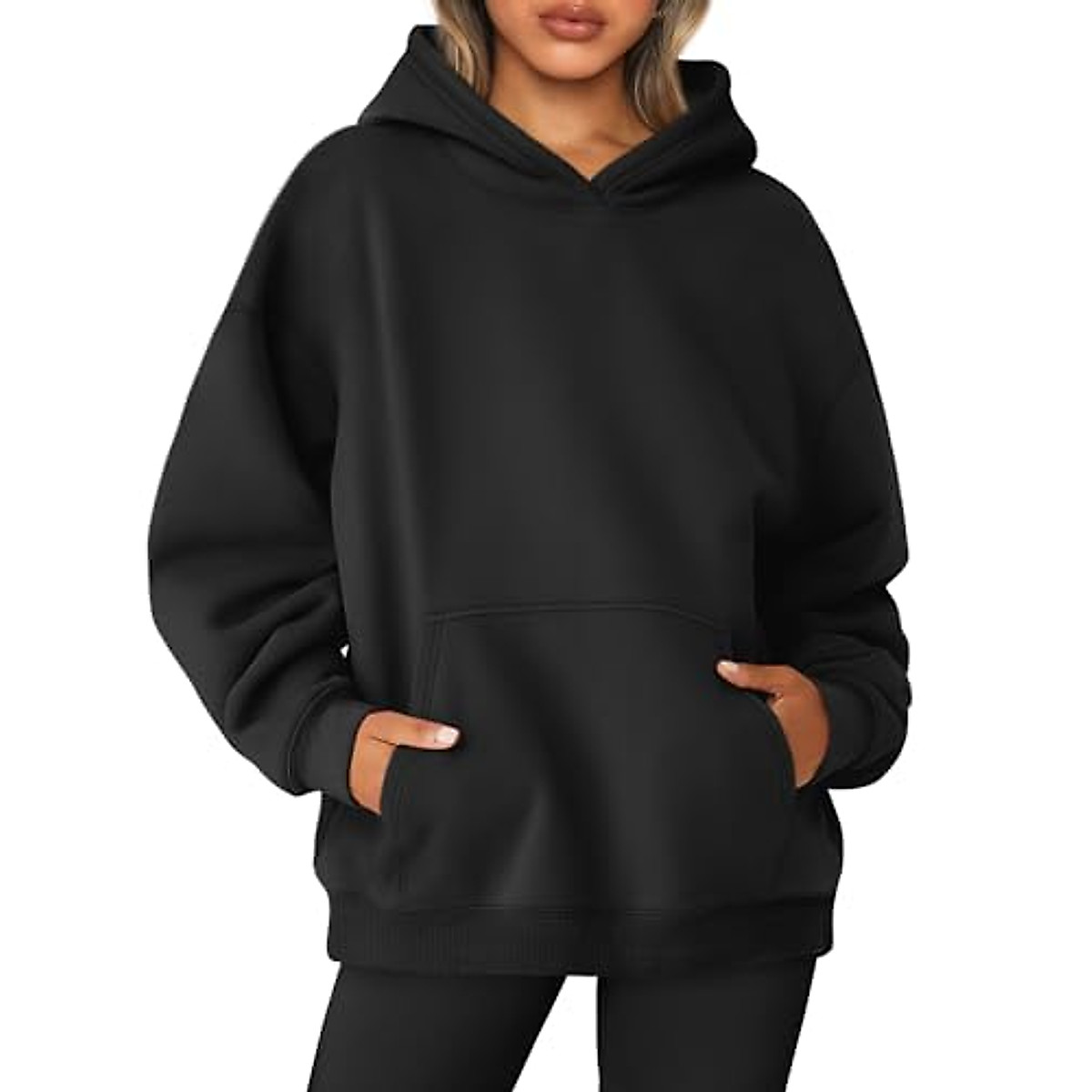 AUTOMET Black Hoodies for Women Oversized Sweatshirts Cute Fleece Long Sleeve Shirts Sweaters Loose Casual Winter Pullover Fall Outfits Y2k Owith Pockets 2023