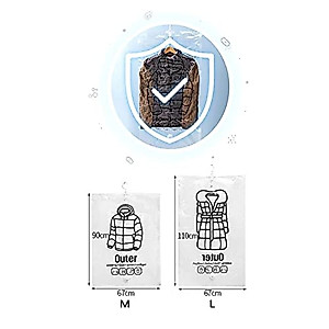 LACOXA Storage Bags Vacuum Sealed, Hanging Vacuum Storage Bags for Clothing, Space Saver Vacuum Storage Bags for Home and Closet Organization (3PCS,L 67 x 110cm)