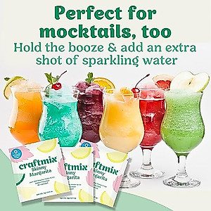 Craftmix Skinny Margarita Cocktail Mixers - Makes 12 Drinks - Zero Sugar, Zero Net Carbs, Zero Calories Mocktail Drink Mixers - Real Fruit - Vegan, Non-GMO, Dairy Free, Gluten Free