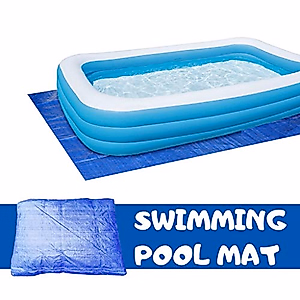 for Outdoor Cover Garden Swimming Pools Paddling Rectangle Pool Family Swimming Blow up Boats for Kids (BLUE, One Size)