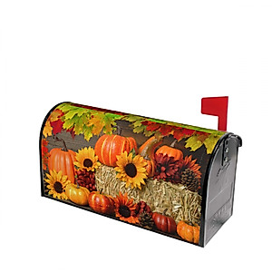 Fall Magnetic Mailbox Covers Standard Size 18 X 21 Sunflower Pumpkin Maple Leaf Mailbox Cover Autumn Thanksgiving Welcome Decorations Mailbox Wrap Post Letter Box Covers Decor for Outdoor Home Garden