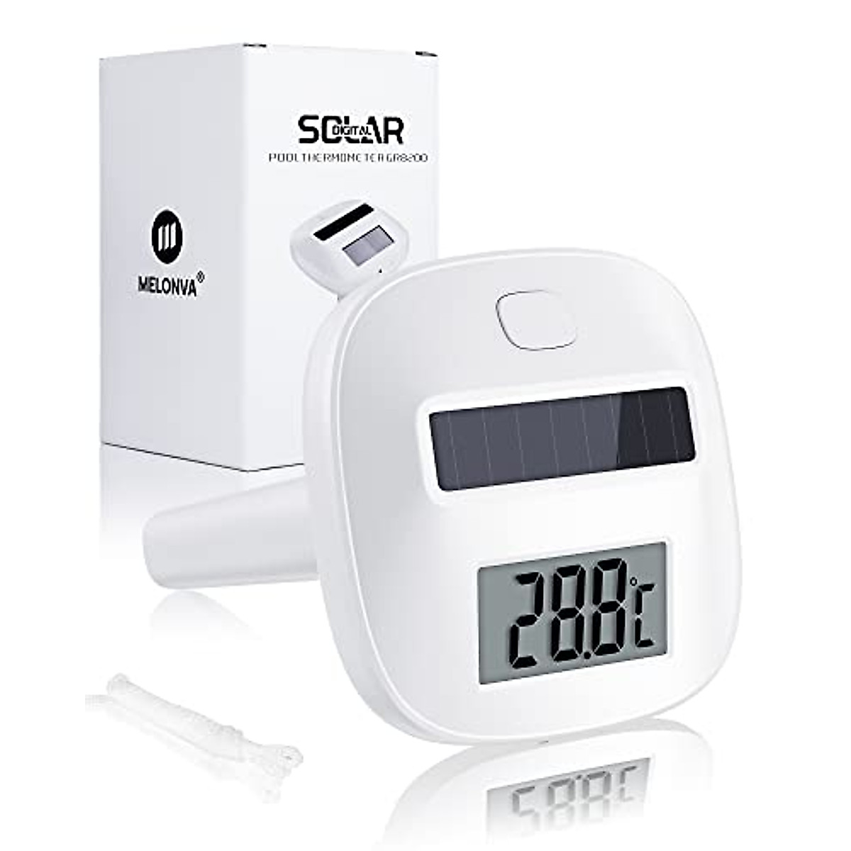 Solar Digital Pool Thermometer Floating Easy Read Large Display LCD Screen Solar Powered No Batteries Needed Fahrenheit Celsius 150C