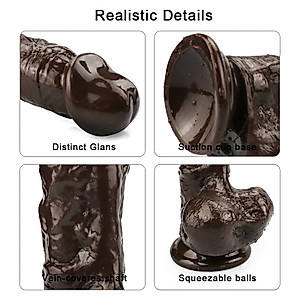 XINWIFD 9.05 inches Hidden Packing Silicone Suction Cup Realistic Classic Dick Wand with Strong Suction Cups for Men and Women or Men's and Women's Games-QF80