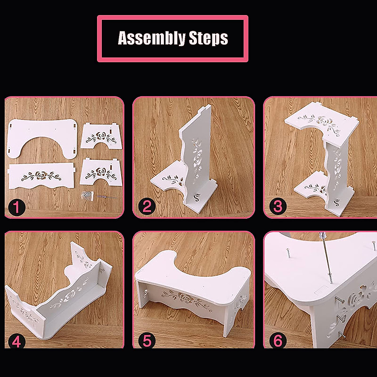 Squatting Toilet Stool for Adults, Poop Stool for Squatting Posture, Sturdy Toilet Step Stool, Steps Squat Stool Detachable Wood-Plastic Composites, Environmentally Friendly Materials, Easy to Wash