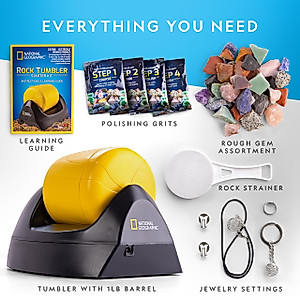 NATIONAL GEOGRAPHIC Starter Rock Tumbler Kit - Durable Leak-Proof Rock Polisher for Kids - Complete Rock Tumbling Kit - Geology Hobby Science Kit, Rocks & Crystals for Kids (Amazon Exclusive)
