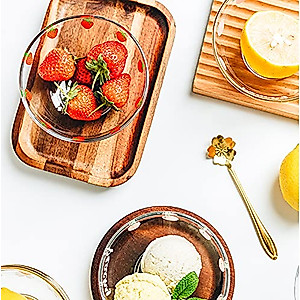 Sizikato 2pcs Clear Glass Fruit Bowl, 6 Oz Snack Bowl, Dessert Bowl, Cute Strawberry Pattern